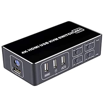 Amazon.com: HDMI KVM Switch 4-Port Port 4K USB KVM Switch Switcher with ...