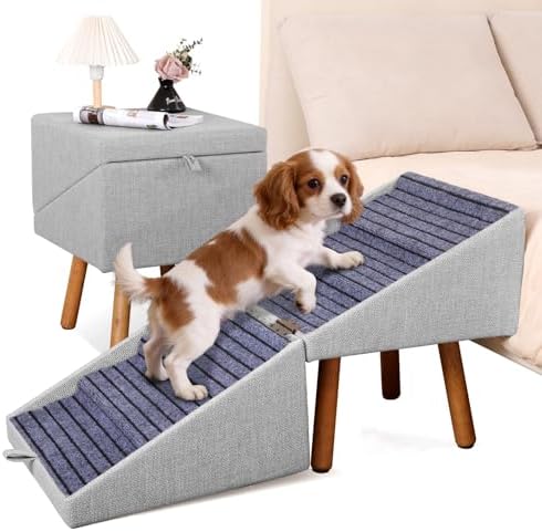 Amazon.com : Pet Stairs for High Beds 21.06" Tall, 6-Step Dog Stairs ...