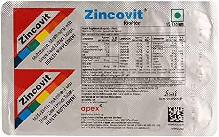 ZINCOVIT MULTIVITAMIN 15 TABLETS PACK OF 6 STRIPS (90 TABLETS) : Amazon ...