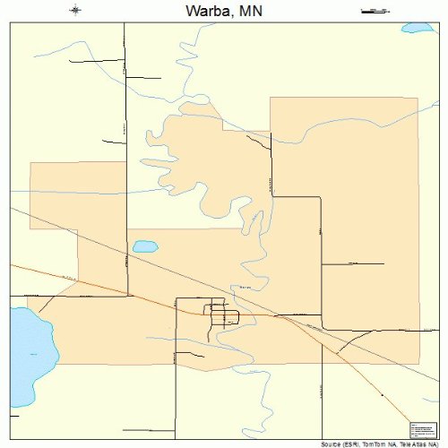 Amazon.com: Large Street & Road Map of Warba, Minnesota MN - Printed ...