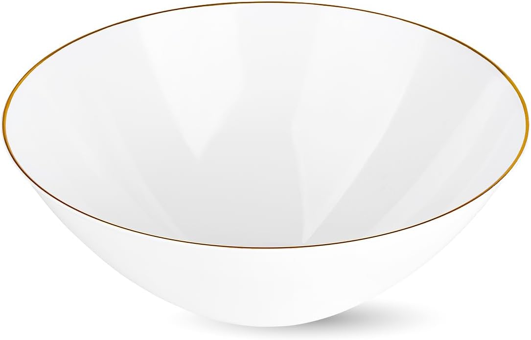Amazon.com: Dining Collection Elegant White Plastic Serving Bowl with ...