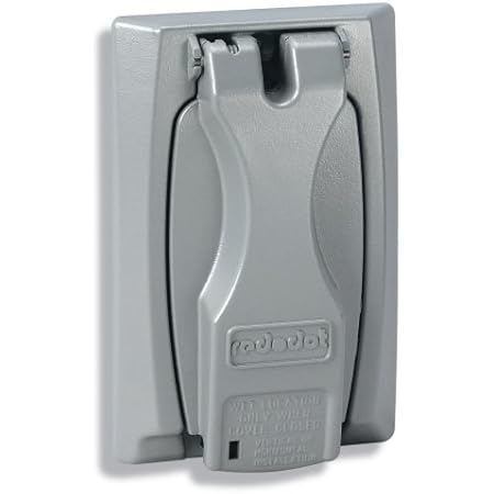 Red Dot 2CCU Outlet Box Flip-Lid Cover, Weatherproof, 2 Gang, Silver ...