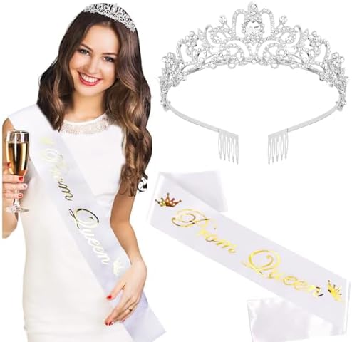 Birthday Queen Sash And Crown Prom Queen Sash And Tiara Set - Shiny ...