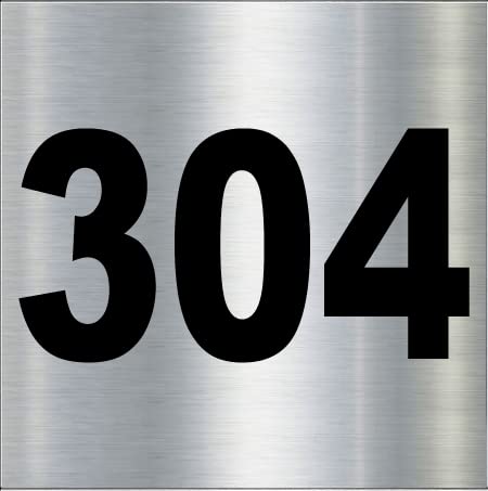 Number Plate 304 Room, Hotel, Hospital, Steel Brushed Type Color ACP ...