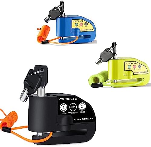 Amazon.com: YOHOOLYO Alarm Disc Lock Black Green Motorcycle Lock New Alarm Control Anti-Theft ...