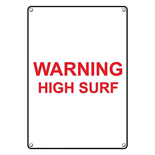 Amazon.com: Weatherproof Plastic Vertical Warning High Surf Sign with ...