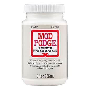Mod Podge Super Matte, pegamento todo en uno, sellador y acabado, 8 ...