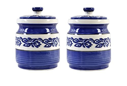 Buy Kreative Homes Ceramic Jars with Lid Multipurpose Barni for Chutney ...