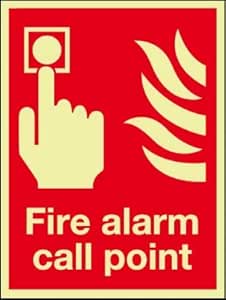 FIRE ALARAM Call Point PHOTOLUMINESCENT SIGNPVC Waterproof Metallic ...