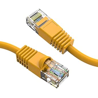Cable Central LLC Cat5e Yellow Copper Ethernet Patch Cable, Snagless/Molded Boot, POE Compliant ...