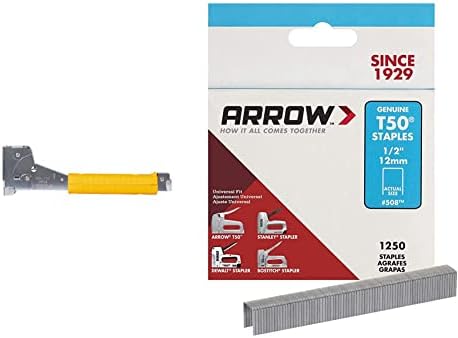 Arrow HT50 Heavy Duty Hammer Tacker, Chromed-Steel Manual Stapler with ...
