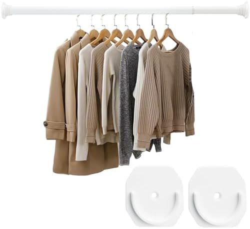Amazon.com: Closet Rod,17 to 96 Inch Adjustable Closet Rods for Hanging ...