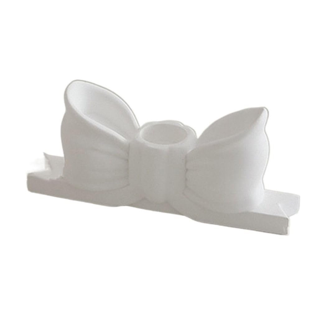 Amazon.com: Bow Candle Holder, Cute Bow Candlestick Holders Gypsum ...
