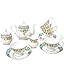 Amazon.com | LE POTOCIO Bone China Tea Set, 21-Pieces Porcelain Tea Set for Adults, Tea Cups And ...