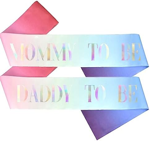 Amazon.com : GDTO8820 Mommy To Be & Daddy To Be Rainbow sashes set ...