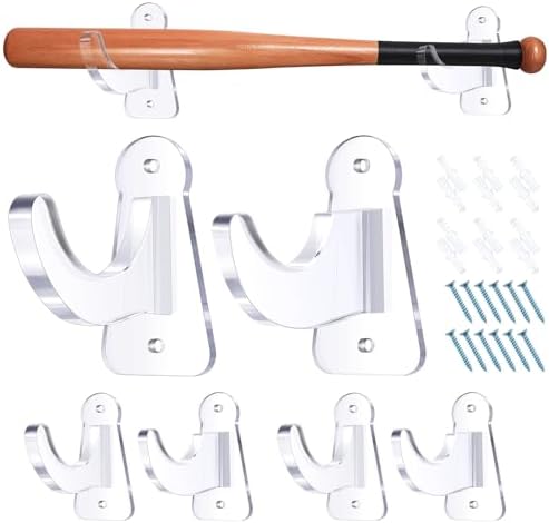 Amazon.com: GlikCeil 3 Sets Acrylic Baseball Bat Holder Wall Mount ...