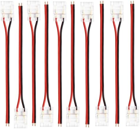 LightingWill LED Connectors 2Pin 10mm, 10 PCS Pigtail Connector ...