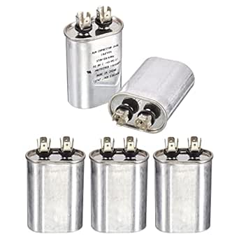 PATIKIL Motor Start Capacitor, 5 Pack 10uF 370VAC, CBB65 Oval Run Capacitor, for Air Conditioner ...