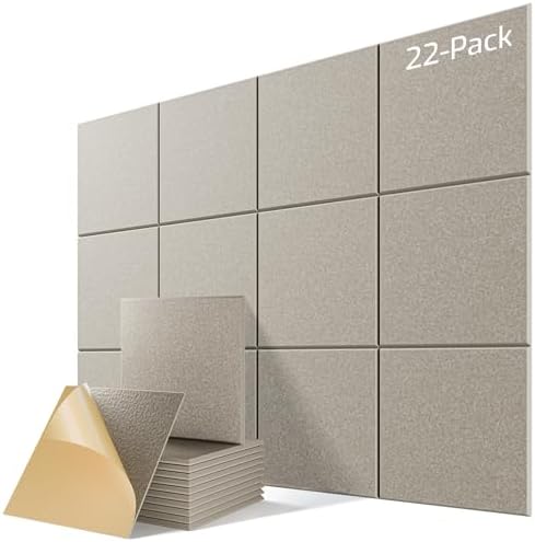 Amazon.com: 22 Pack Self-Adhesive Acoustic Panels, 12" X 12" X 0.4 ...
