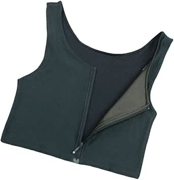 Nylon Woman Chest Binder Washable Zipper Breathable Solid Color Elastic ...