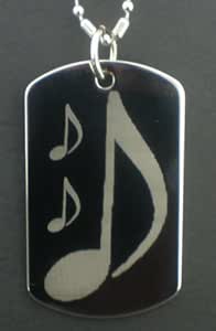 Amazon.com: Musical Note Dog tag Pendant Necklace : Clothing, Shoes ...