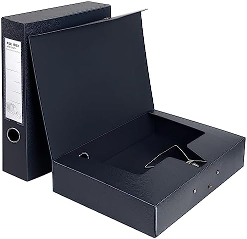 OSCO Grey Faux Leather Box File | Document Storage | Paperwork Archive ...