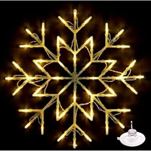 ADEPTNA Beautiful Super Bright Hanging 48 LED Snowflake Christmas Light ...