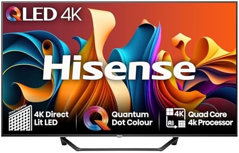 Hisense 55 Inch 4K QLED Smart TV 55E77NQTUK - Quantum Dot Colour, 4K AI ...