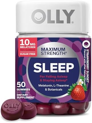 Amazon.com: OLLY Max Strength Sleep Gummy, 10mg Melatonin, L-Theanine ...