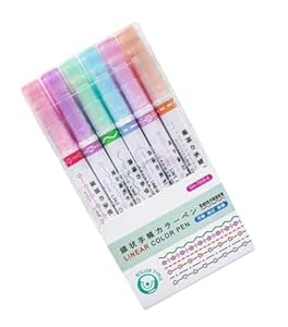 Linear Roller Color Pens Highlighters Pens 6 Different Curve Shapes for ...