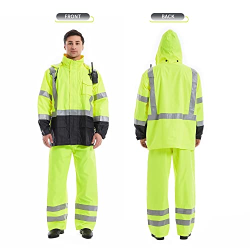 Snapklik.com : SKSAFETY Safety Rain Jacket, Professional Level Class 3 ...