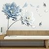 Amazon.com: Blue Flower Wall Decals Stickers,Peel and Stick Flower Wall ...