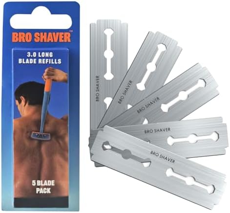 Amazon.com: BroShaver Double-Edge Back Hair Shaver Razor Blades, Extra ...