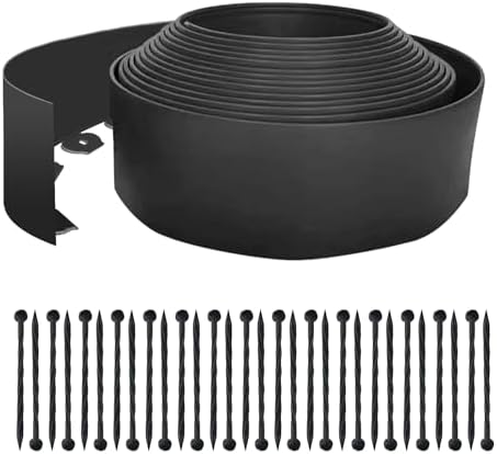 Flexible Lawn Edging Border Kit [Tall 10cm], 10m Long Plastic Lawn ...