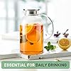 Amazon.com: SUSTEAS 2.2 Liter 75oz Glass Pitcher with Lid, Easy Clean ...