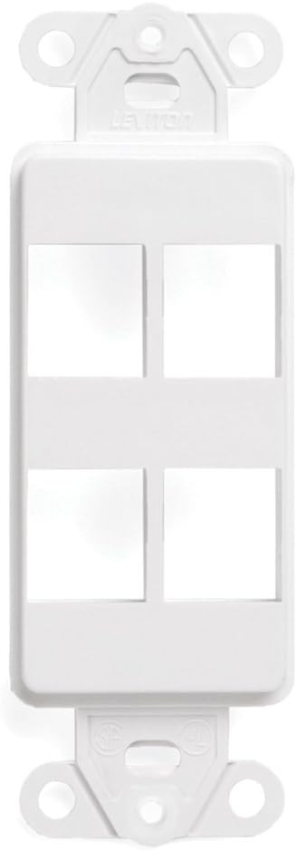 Leviton 41644-W QuickPort Decora Insert, 4-Port, White - Electrical ...