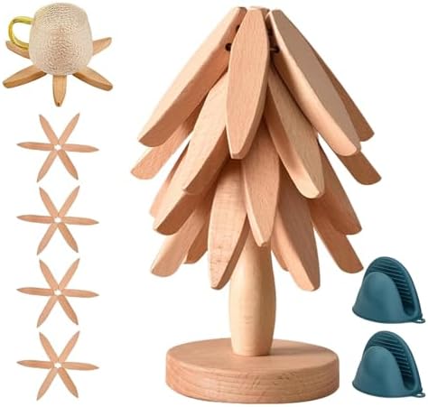 Amazon.com: Tree Coasters, Trivets for Hot Dishes, Foldable Treevet ...