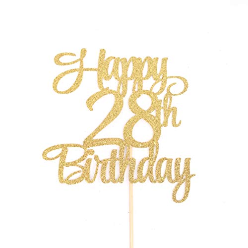 Amazon.com: Atelier Elegance Happy 28th Birthday Cake Topper, 28th ...