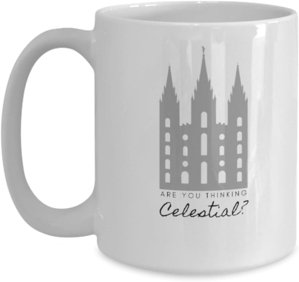 Amazon.com | Thinking Celestial Temple Mug, LDS gift, Unique gift ...