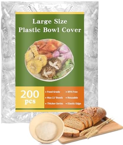 Amazon.com: 100 Plastic Large Bowl Covers - 20 Inch Elastic Reusable ...