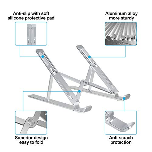 Laptop Stand, Laptop Holder Riser Computer Tablet Stand, Aluminum ...