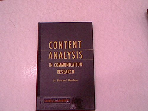 Amazon.com: Content Analysis in Communications Research: 9780028412108 ...