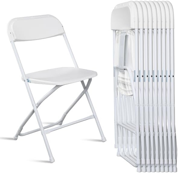Amazon.com: Allpop 10 Pack Plastic Folding Chair, 300lb Capacity ...