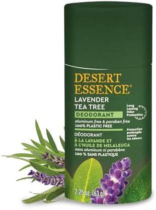 Amazon.com: Desert Essence Lavendar Tea Tree Deodorant – 100% Plastic ...
