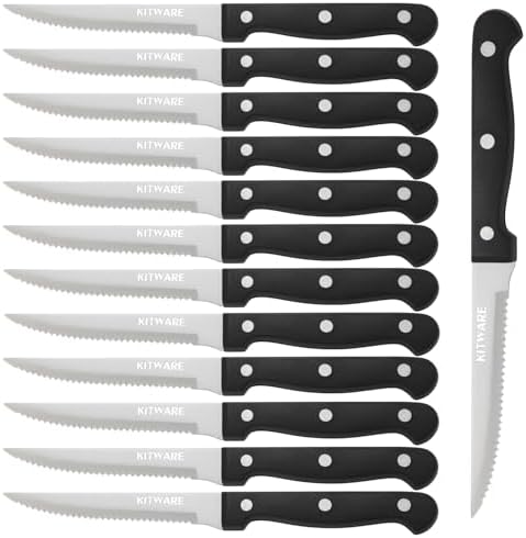 Amazon.com | KITWARE 16 Pcs Steak Knives Set in Gift Box,4.5 inch Sharp ...