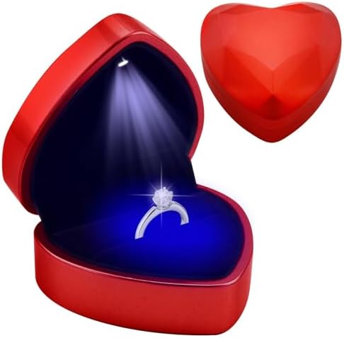 OnrySxn Heart Shape Jewellery Gift Box Ring Organiser Earring Storage ...
