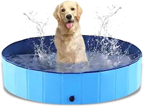 WeFine Foldable Dog Pool Sturdy Pet Paddling Pool Non-Slip Puppy ...