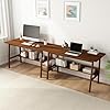 Amazon.com: NELYE 2-Person Writing Desk with Bookshelf - 110" Wooden ...