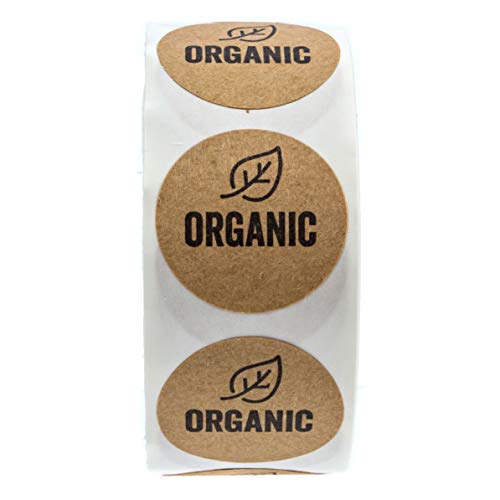 Snapklik.com : Organic Made Stickers / 1 Inch Round Natural Kraft ...
