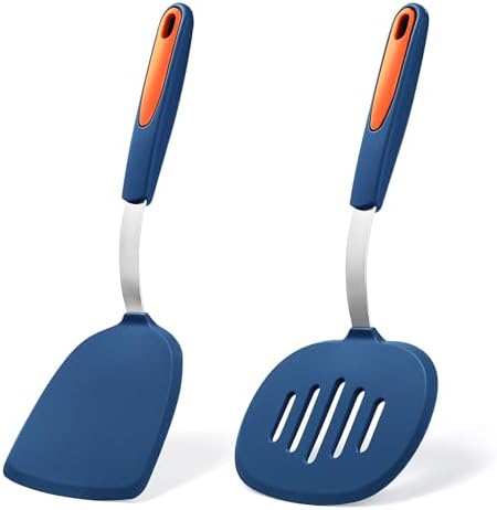 Amazon.com: Pack of 2 Silicone Solid Turner, Non Stick Slotted Kitchen ...